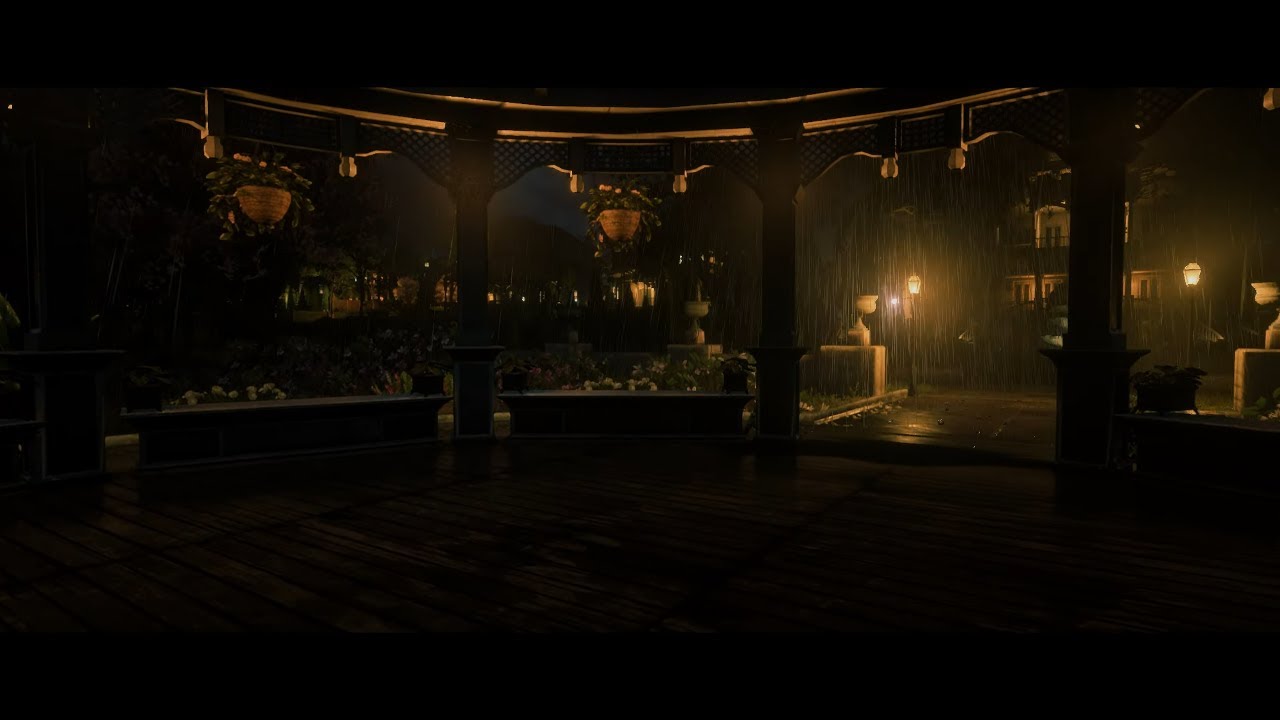 Fall asleep to the sounds of a stormy night at the gazebo with heavy ...