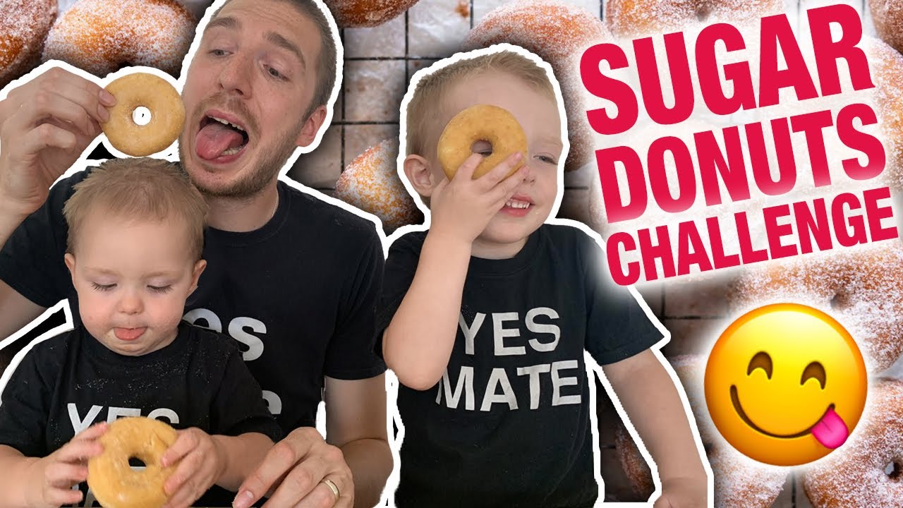 Funniest Sugar Donut Challenge with kids 🍩 - YouTube
