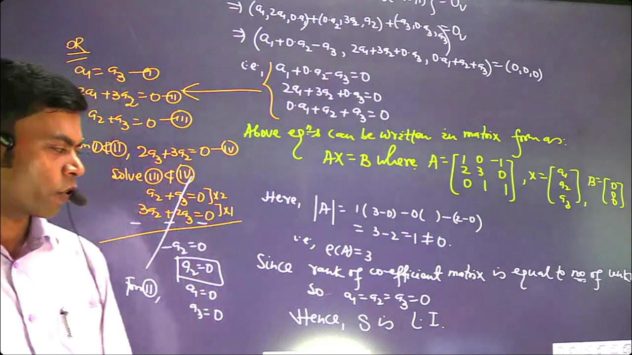 Linear Algebra B.Sc Part 3 Lec - 10 - YouTube