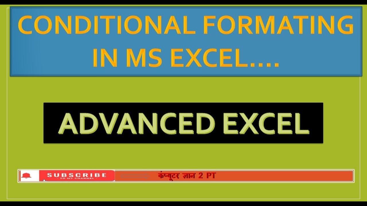 conditional Formatting in ms Excel - YouTube