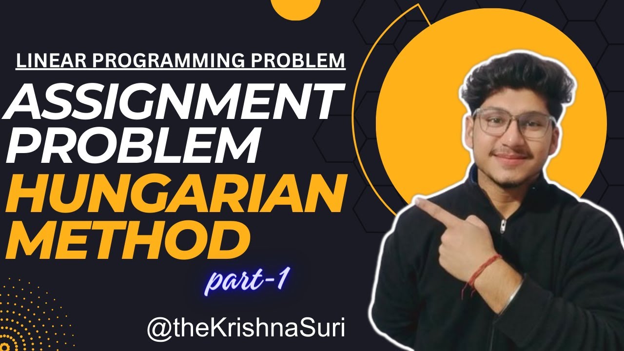 Assignment Problem | Hungarian method | Optimal solution #lpp # ...