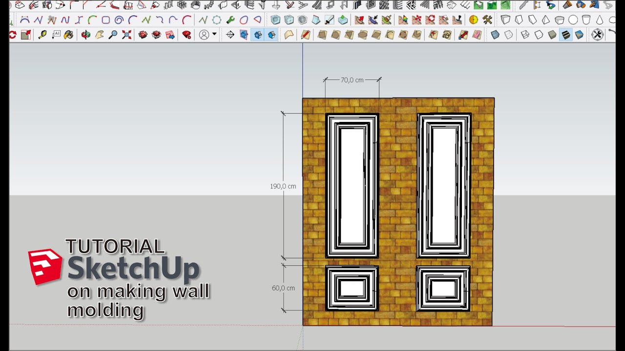 cara membuat moulding dinding l Tutorial Sketchup 2024 - YouTube