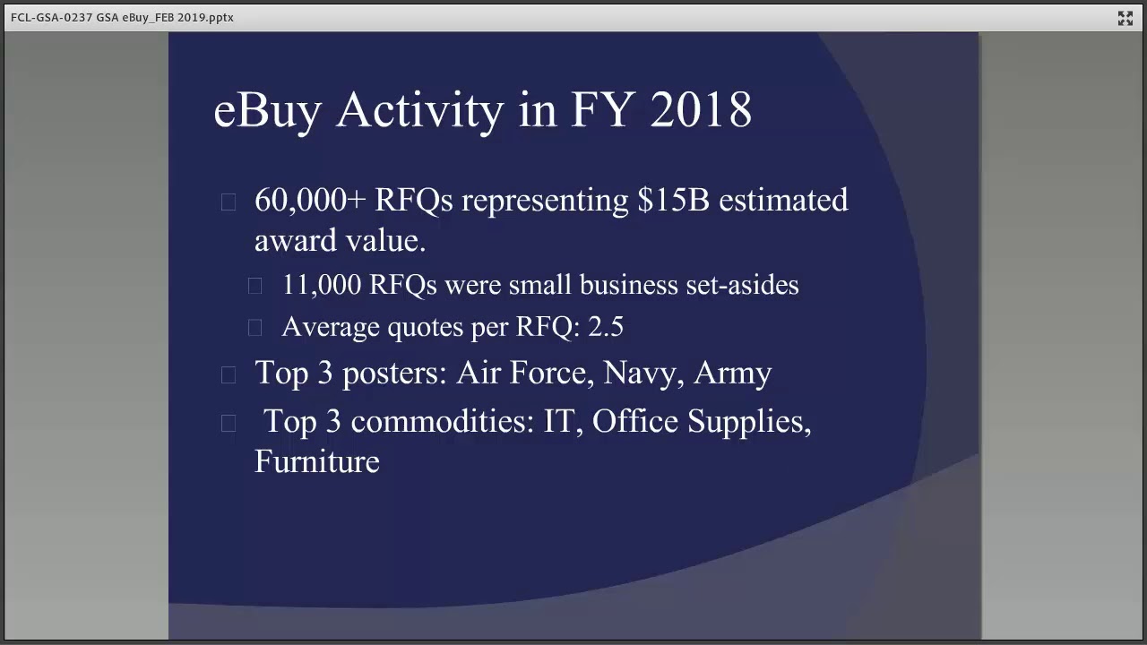 GSA eBuy: A New Overview - YouTube