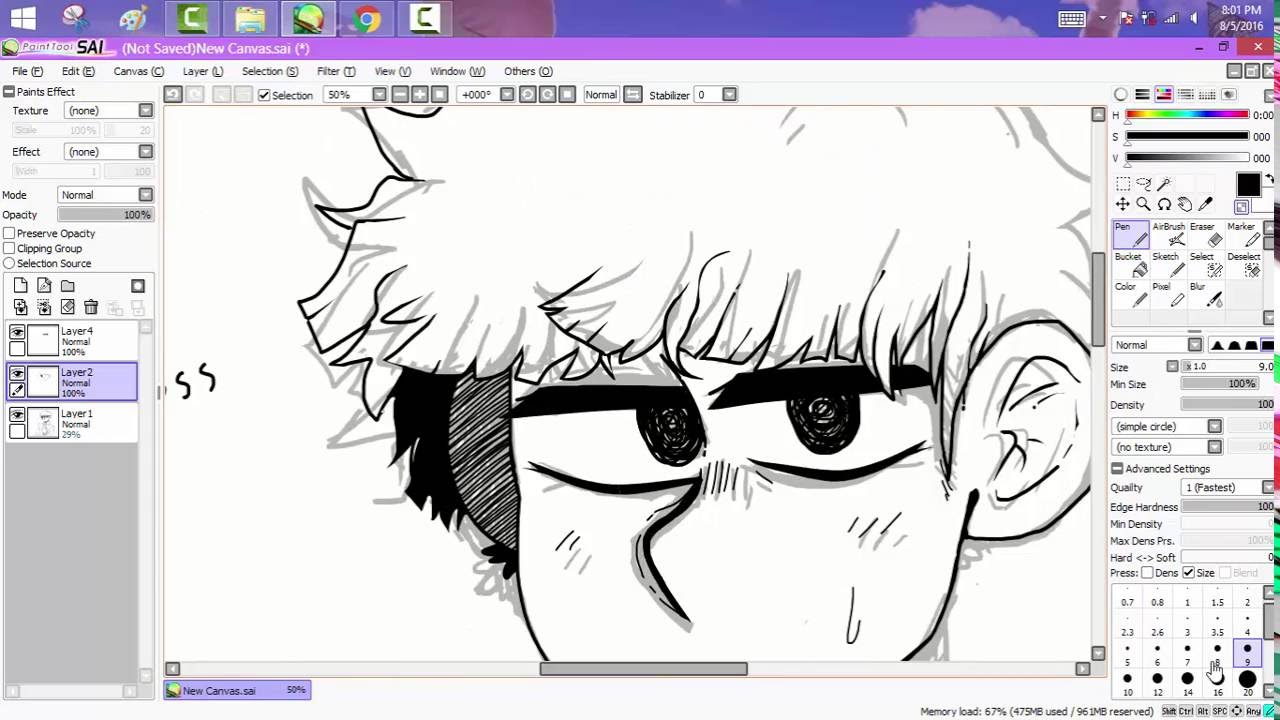 Mob Psycho 100 - Lineart Speedpaint - YouTube