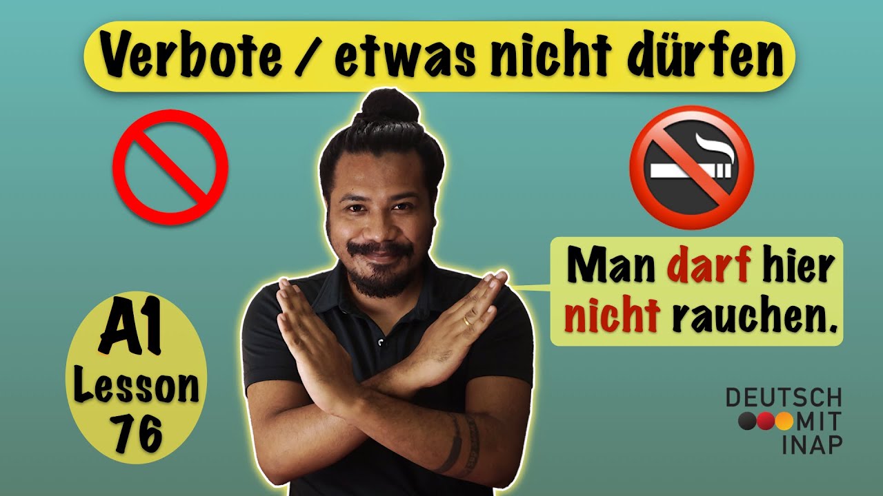 A1- German lesson 76 | Verbote / etwas nicht dürfen | Prohibitions ...