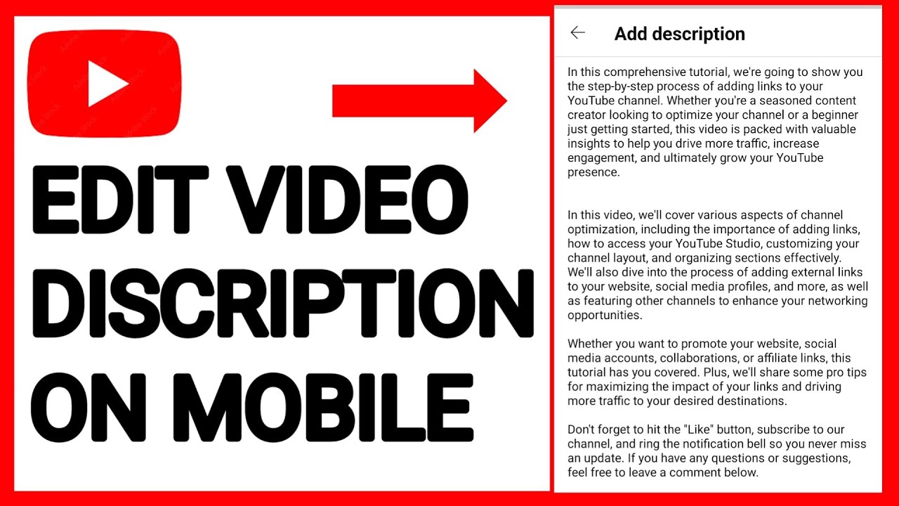 How To Edit YouTube Video Description in Mobile - YouTube