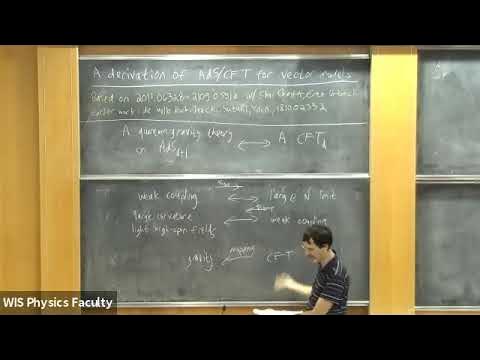 A derivation of AdS/CFT for vector models by Ofer Aharony - YouTube