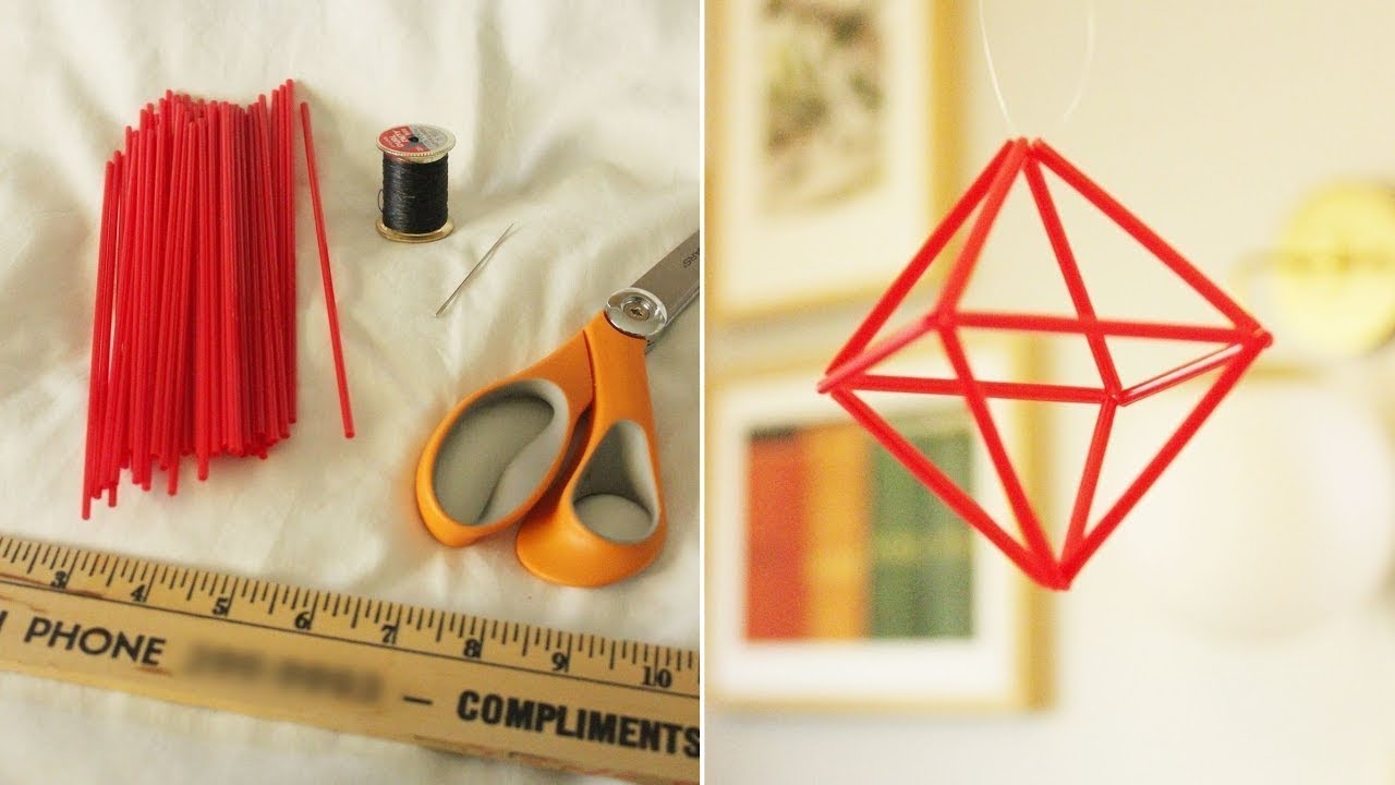 DIY Geometric Straw Prisms – Fast & Easy Modern Christmas Tree ...