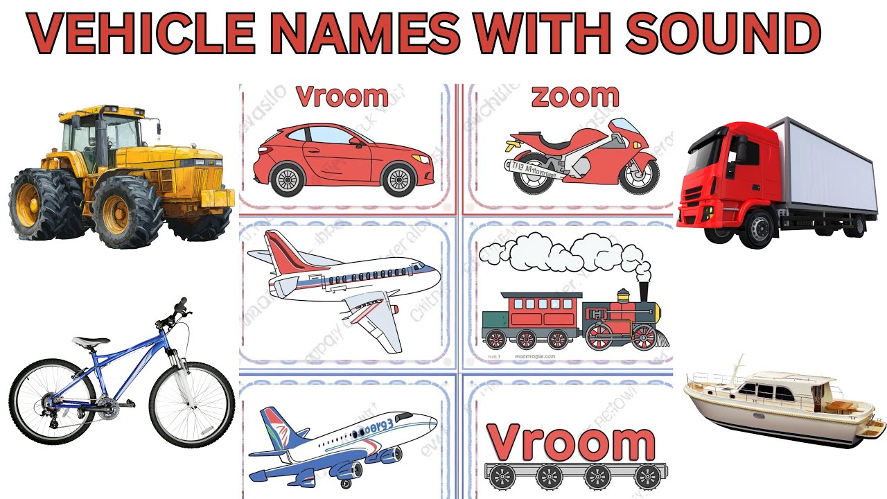 Vehicle Names for Kids with Sounds | Vehicle Vocabulary | Learn Sounds ...