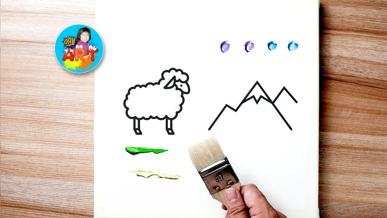 Daily Challenge #2 / How to Painting Sheep on the Farm / Acrylic ...