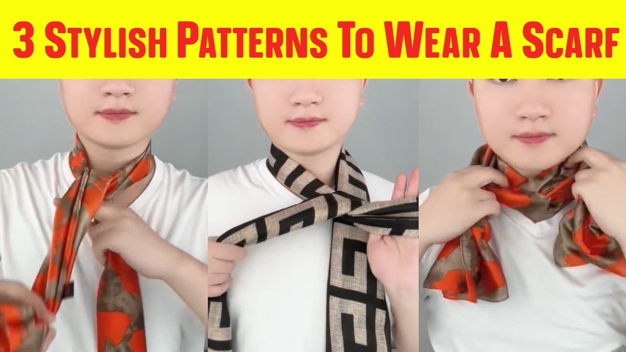 3 Different Cool Silk Scarf Tie Methods | Ways to wear a scarf? P170423 ...