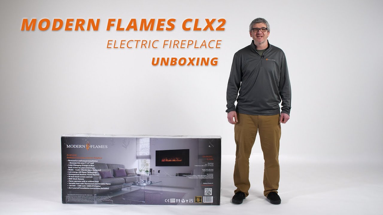 How to Unbox the Modern Flames CLX2 Series Black Glass Electric ...