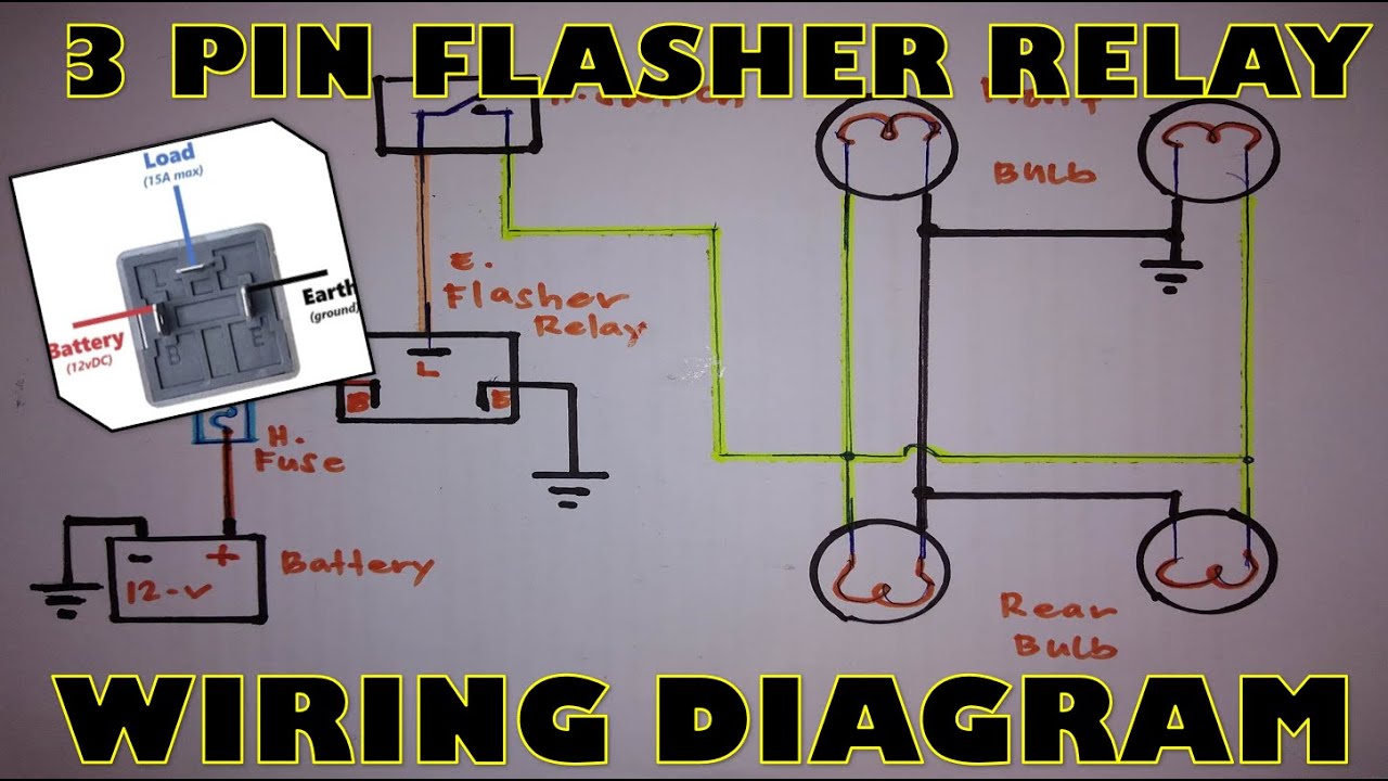 HOW TO WIRE 3 PIN FLASHER RELAY 12 VOLTS 3 PIN ELECTRONIC FLASHER HOW TO WIRE 3 PIN FLASHER RELAY 12 VOLTS 3 PIN ELECTRONIC FLASHER