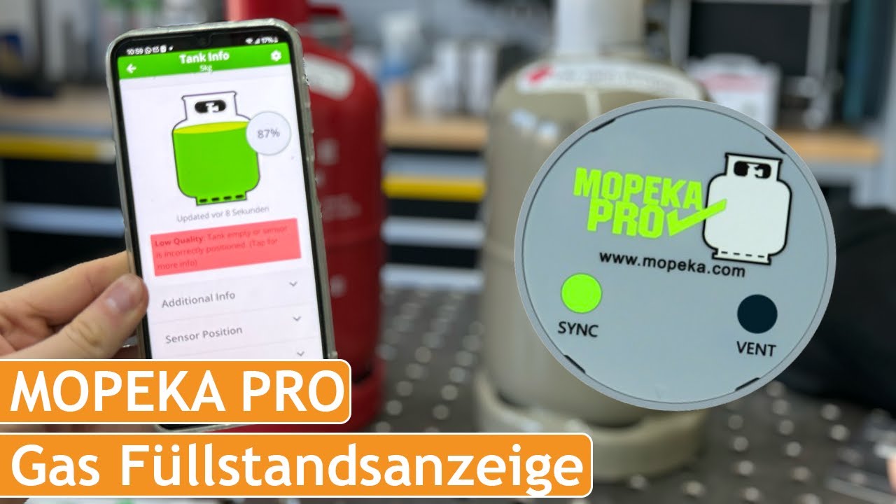 MOPEKA PRO Gasflaschen Gas Füllstandsanzeige Bluetooth mit Magnet - YouTube
