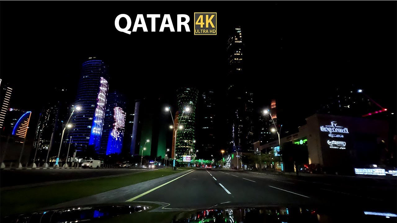 Night driving in the streets of Doha - QATAR 4K - YouTube