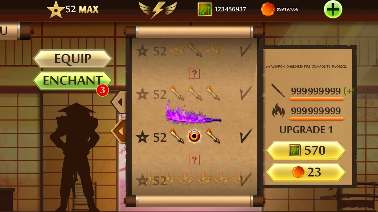 Shadow Fight 2 The Most Powerful Darkness Fire Composite Sword - YouTube