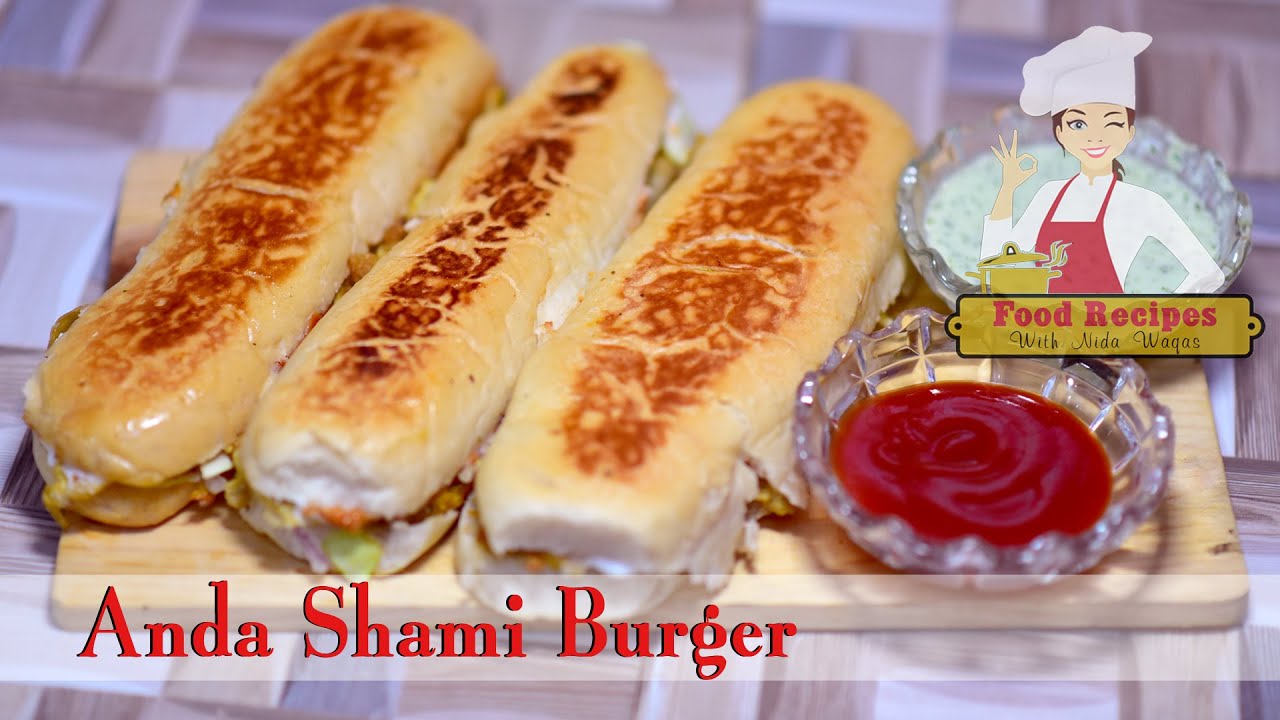 Anda Shami Burger Recipe | Ande Wala Burger | برگر بنانے کا طریقہ ...