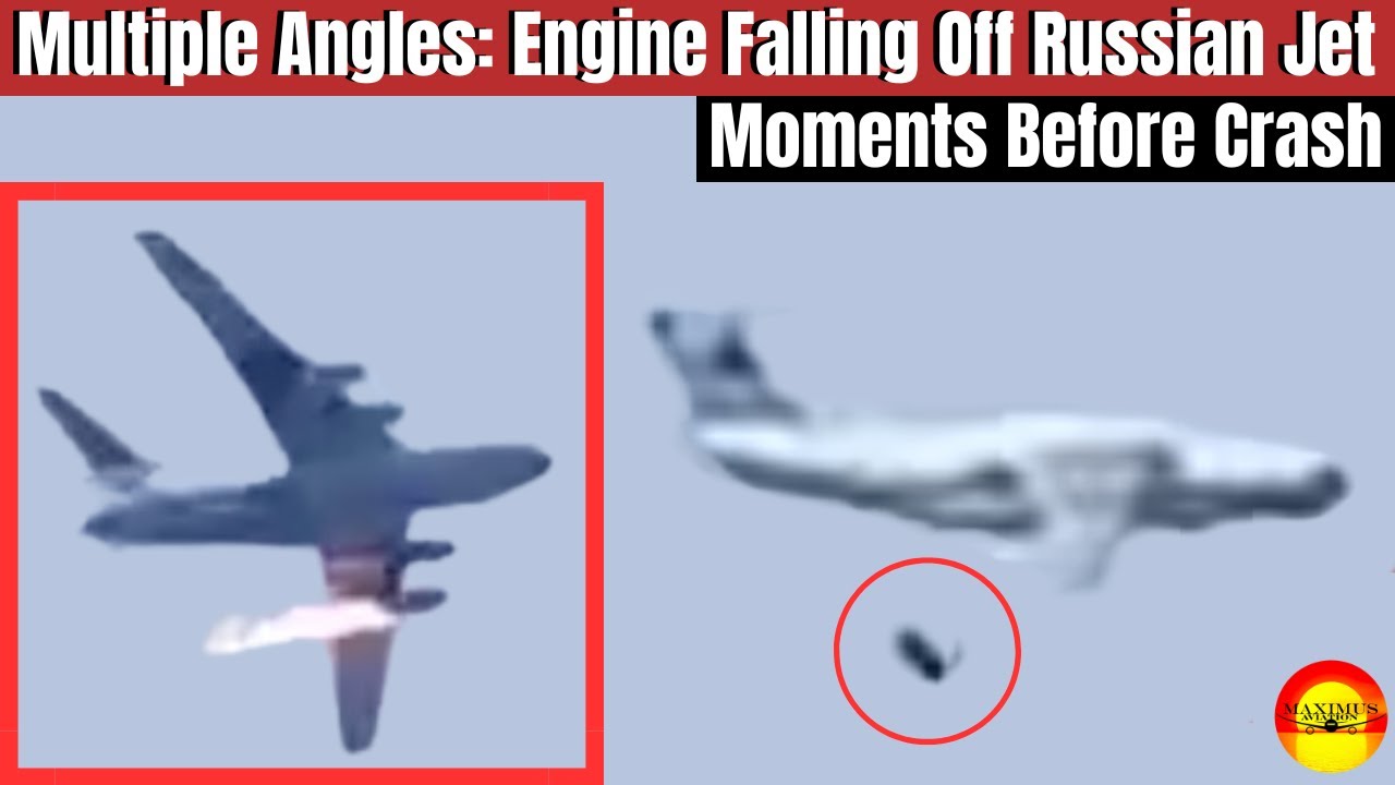 Engine FALLS OFF Russian Jet Moments Before Crash. Multiple Angles ...