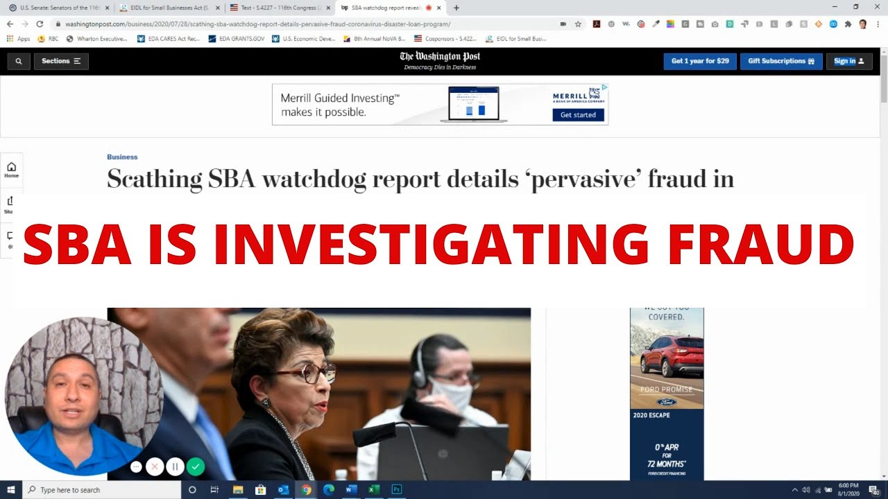 SBA is INVESTIGATING FRAUD - YouTube