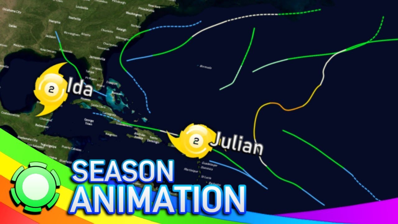 2021 Hypothetical Atlantic Hurricane Season Animation - YouTube