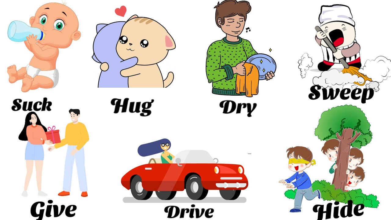 Action verbs | Learn Action Verbs With Pictures | Fun Learning Action ...