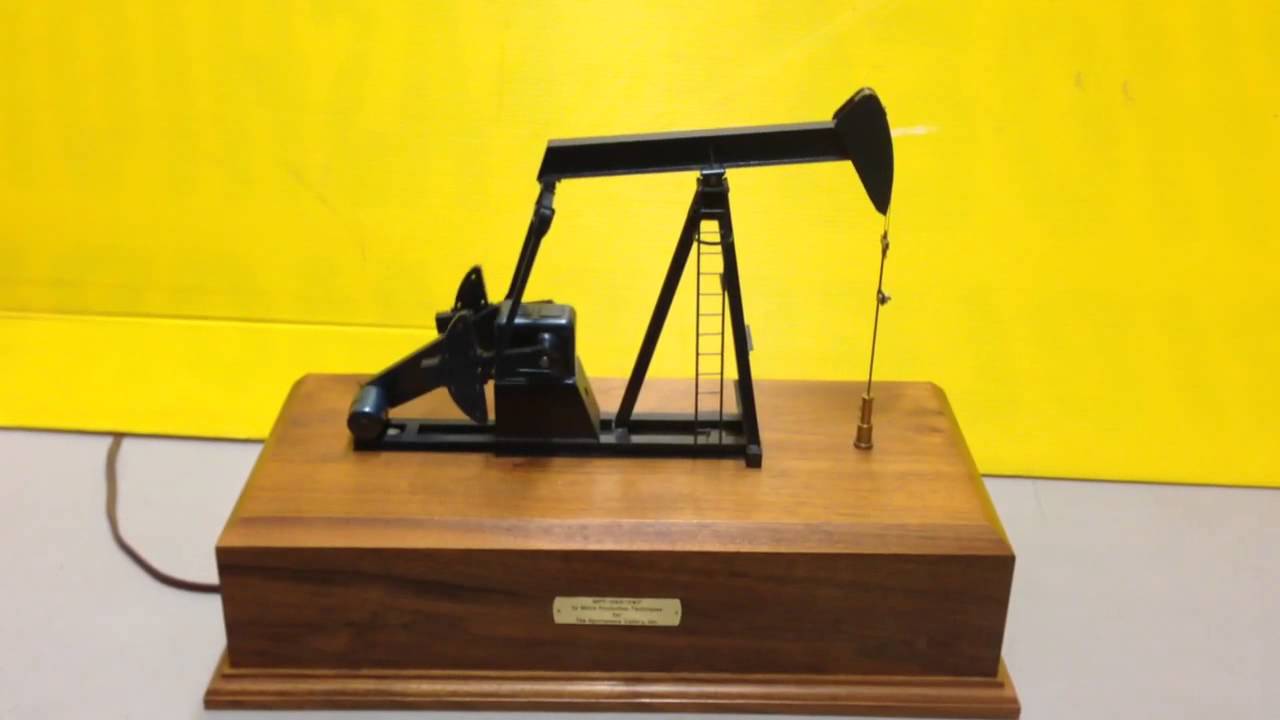 Electric oil well pump award desk - YouTube