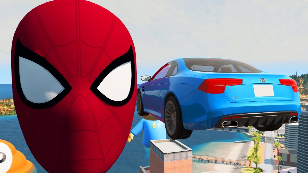 Crazy Cars Jumping on Spider-man head #12 BeamNG Drive Vehicles Huge ...