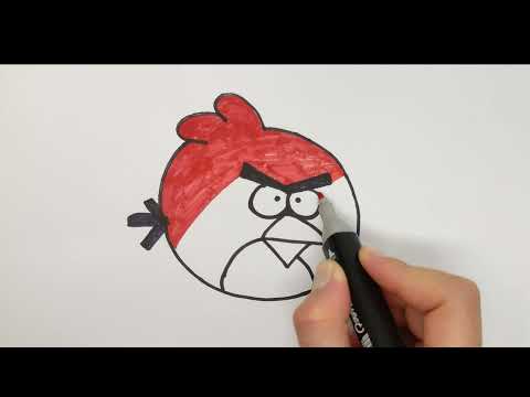 Rəsm Çəkməyi Öyrənək/ Angry bird Şəkli Çəkmək / Quş Rəsmi Çəkib Rəngləmək / Necə Çəkilir?