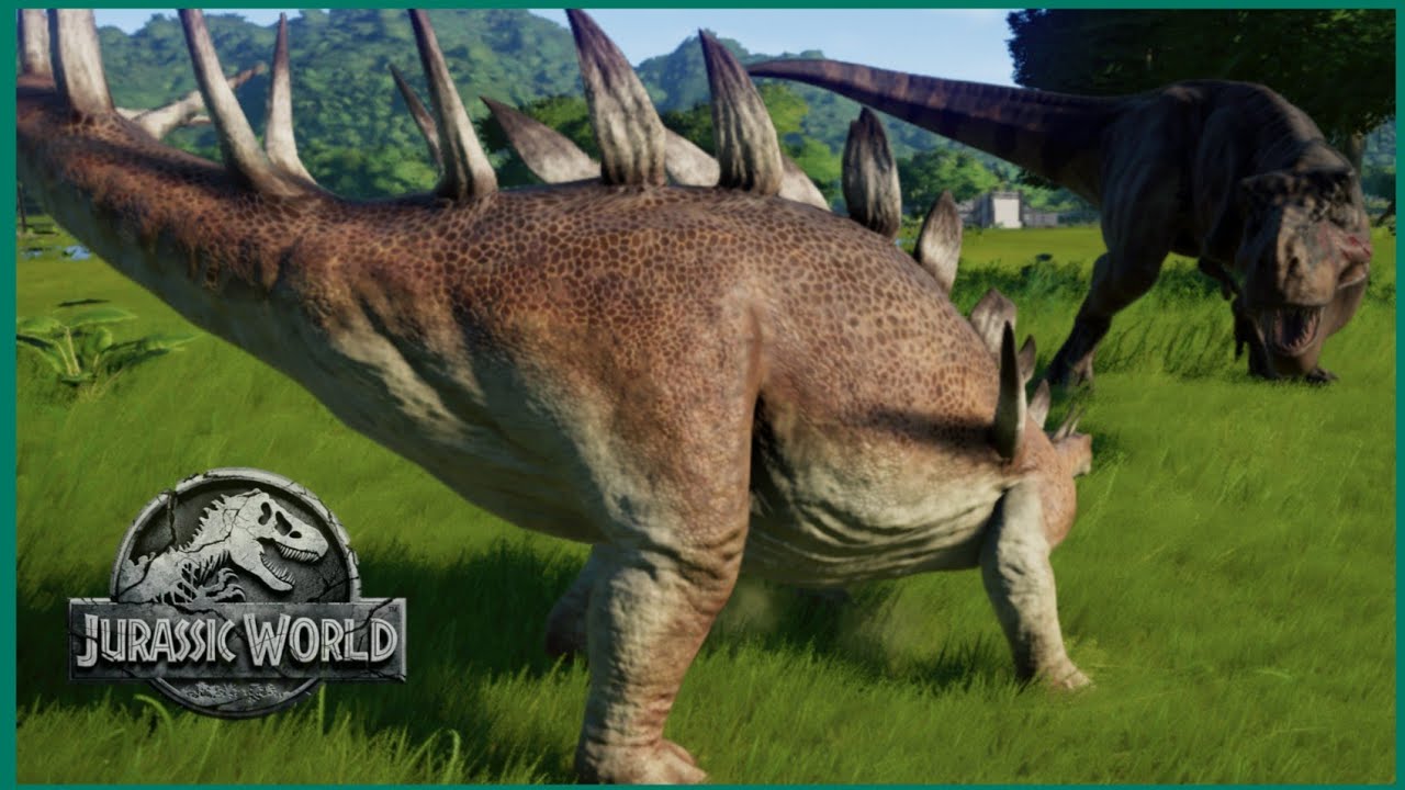 TYRANNOSAURUS REX VS KENTROSAURUS CAMP CRETACICO JURASSIC WORLD ...