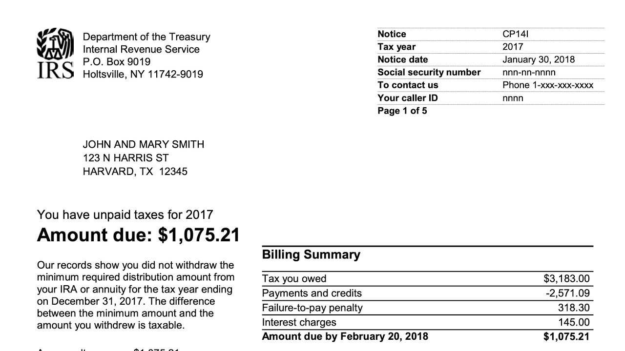 How to Understand Your CP14I Notice (Failure to Withdraw RMD For Tax ...