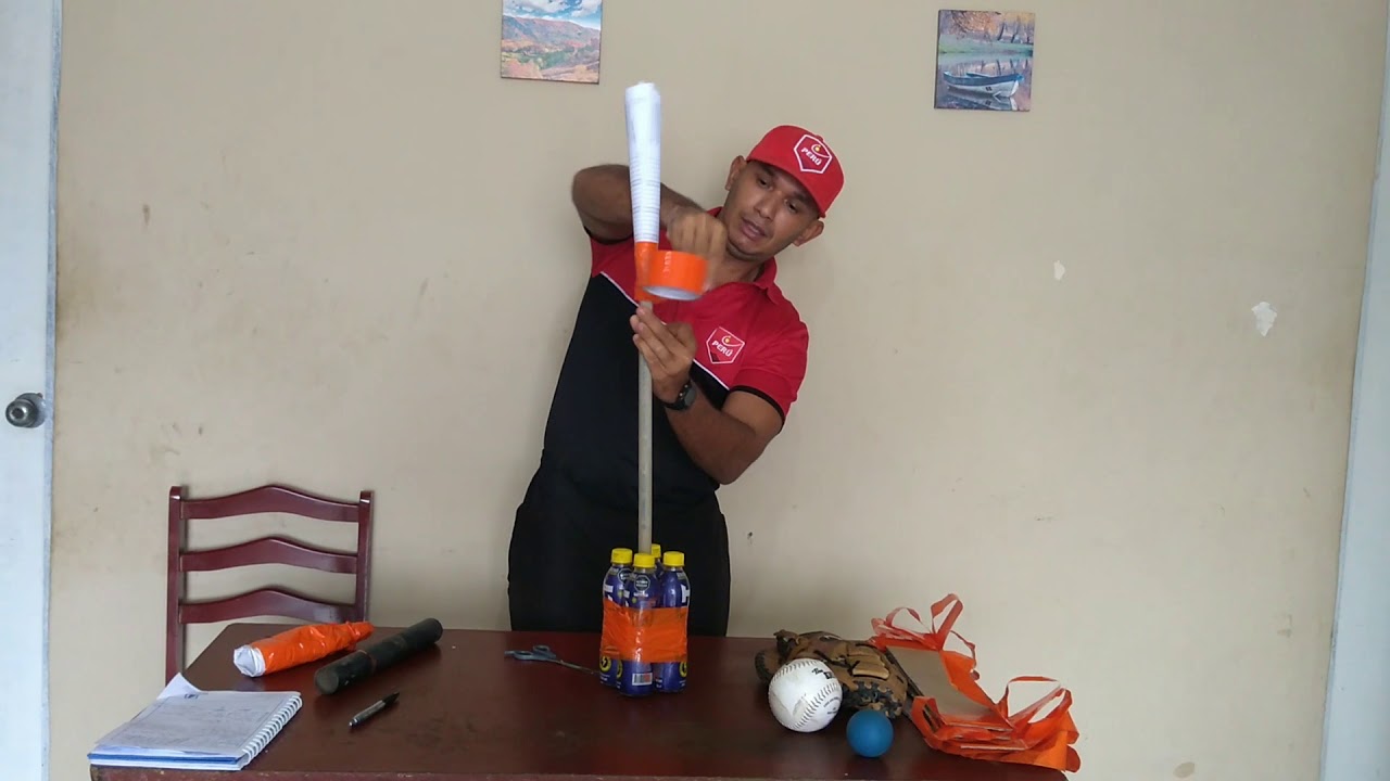 como elaborar un batting tee en casa con materiales alternativo - YouTube