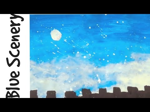 Blue Scenery Painting (Easiest) - YouTube