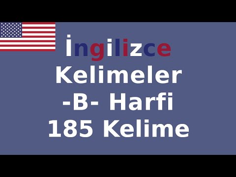 B Harfi ile Başlayan İngilizce Kelimeler (185 Kelime)