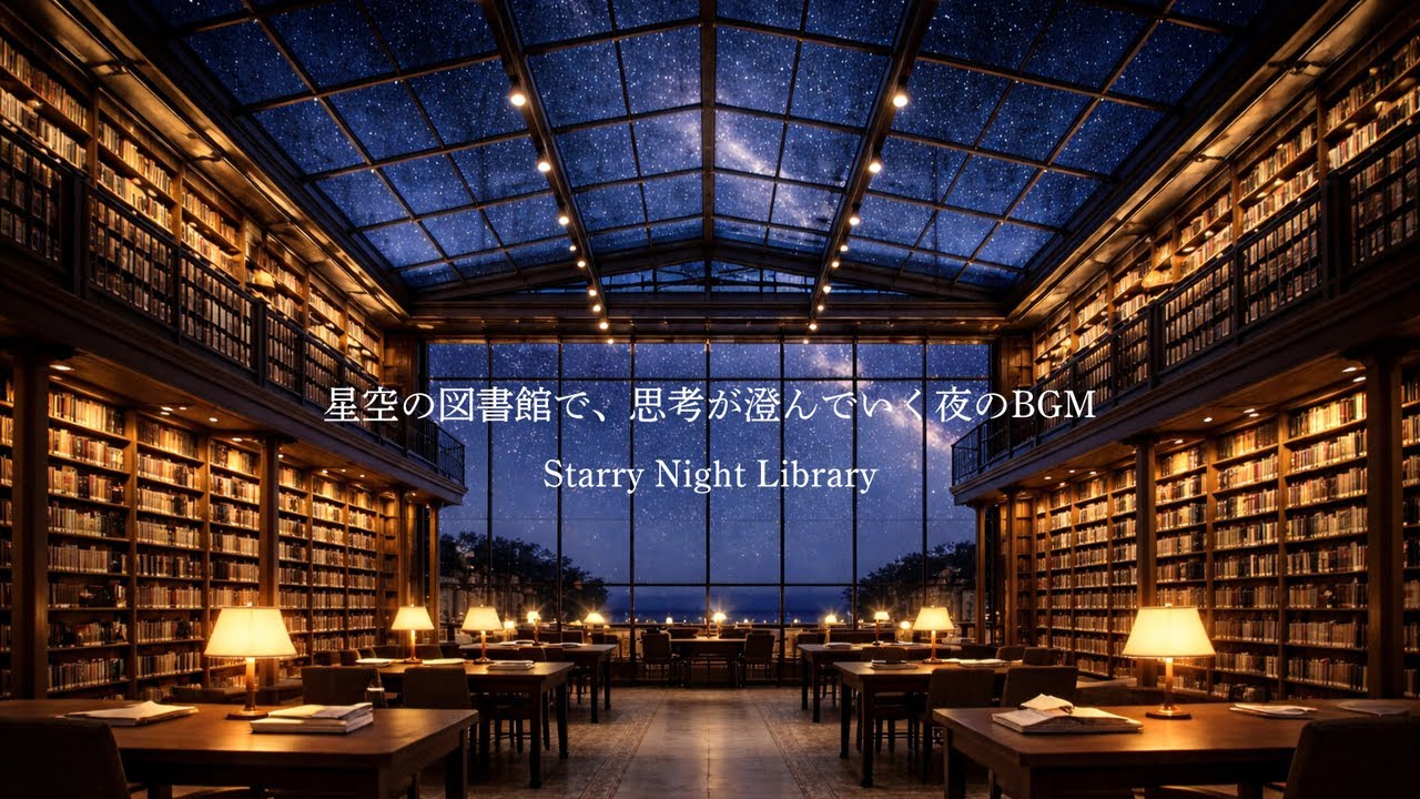 【星空の図書館で、思考が澄んでいく夜のBGM】｜Starry Night Library | Ambient Music for Focus ...
