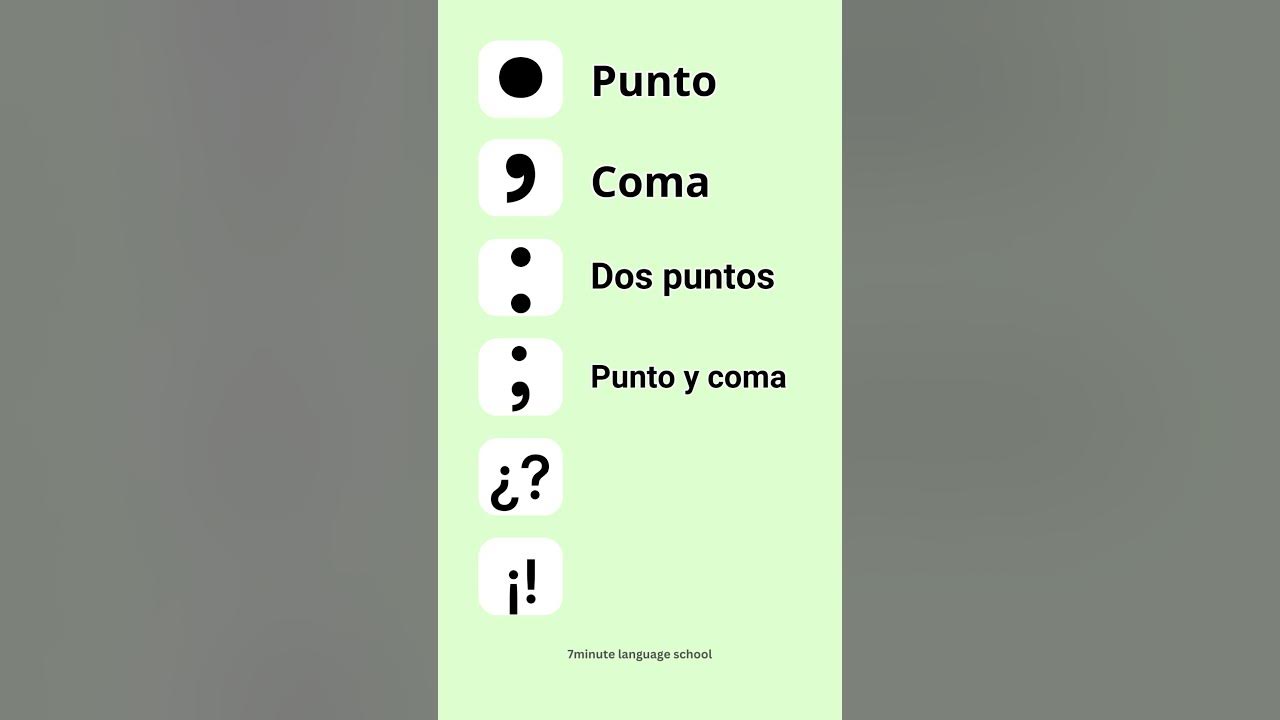 Punctuation Marks in Spanish! - YouTube