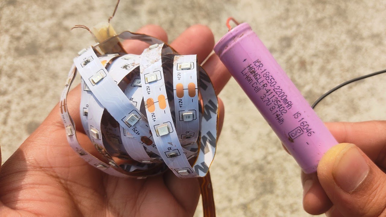 Lithium Battery 3.7v - 12v LED Strip Light - YouTube