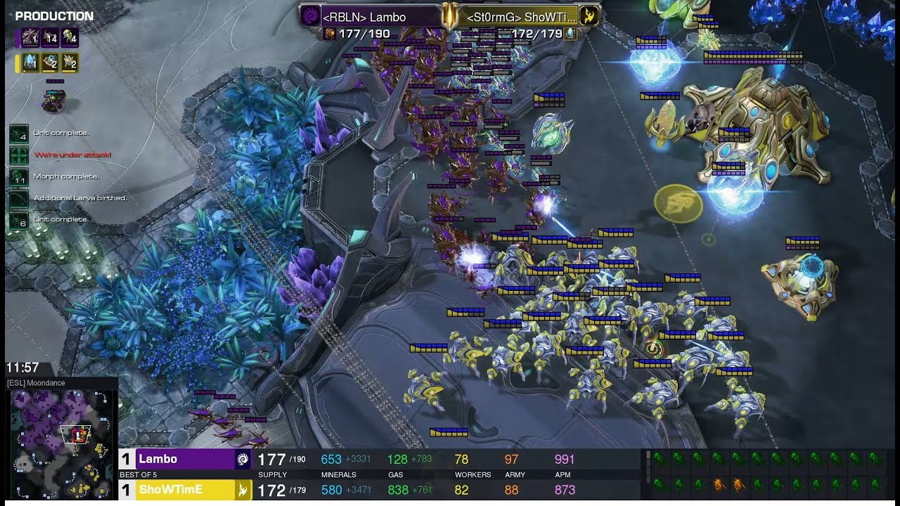 Starcraft II TSL 9 2022 Sep3 Lambo(Z) v ShoWTimE(P) Game 2 - [ESL ...