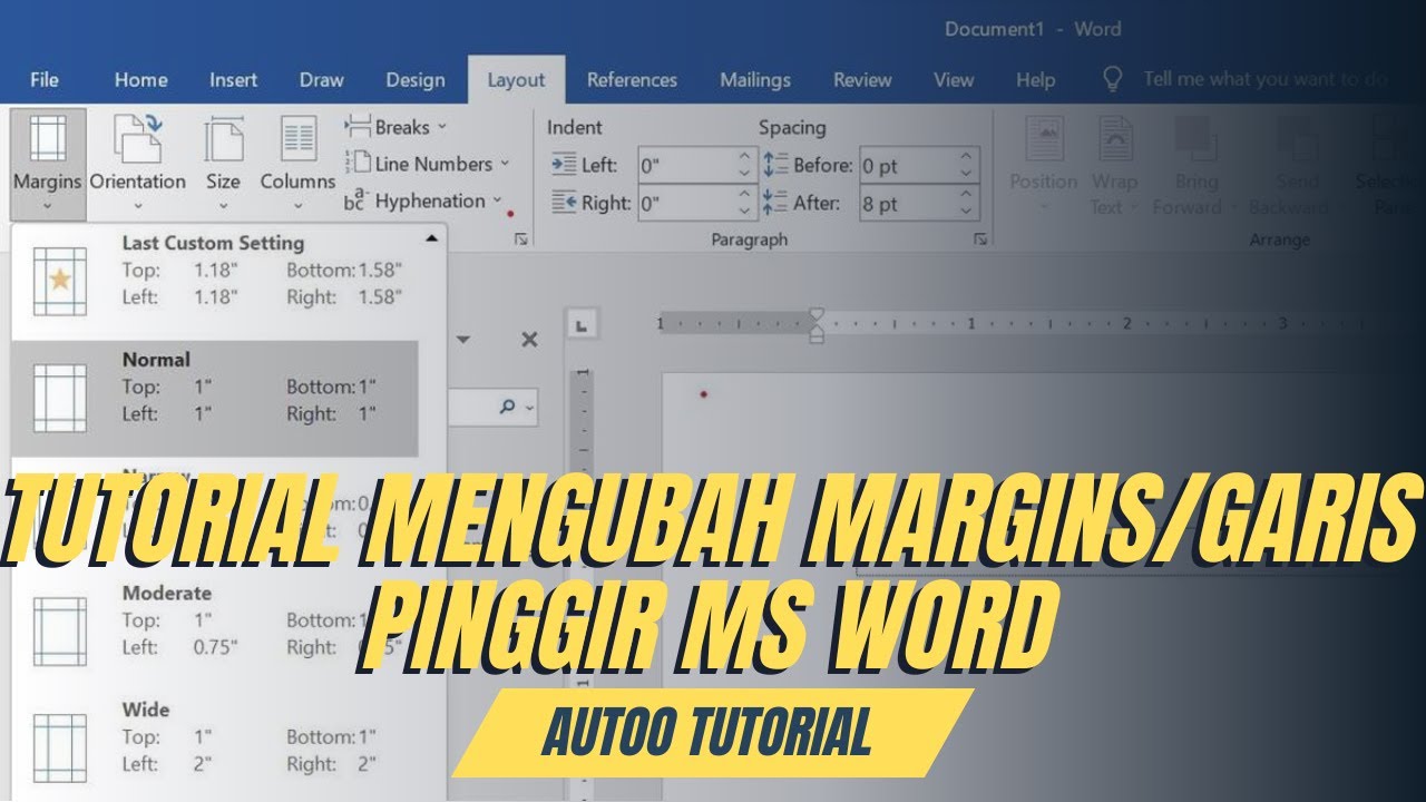 TUTORIAL CARA MUDAH MENGATUR MARGINS DI MS WORD 2024 | TUTORIAL SIMPEL ...