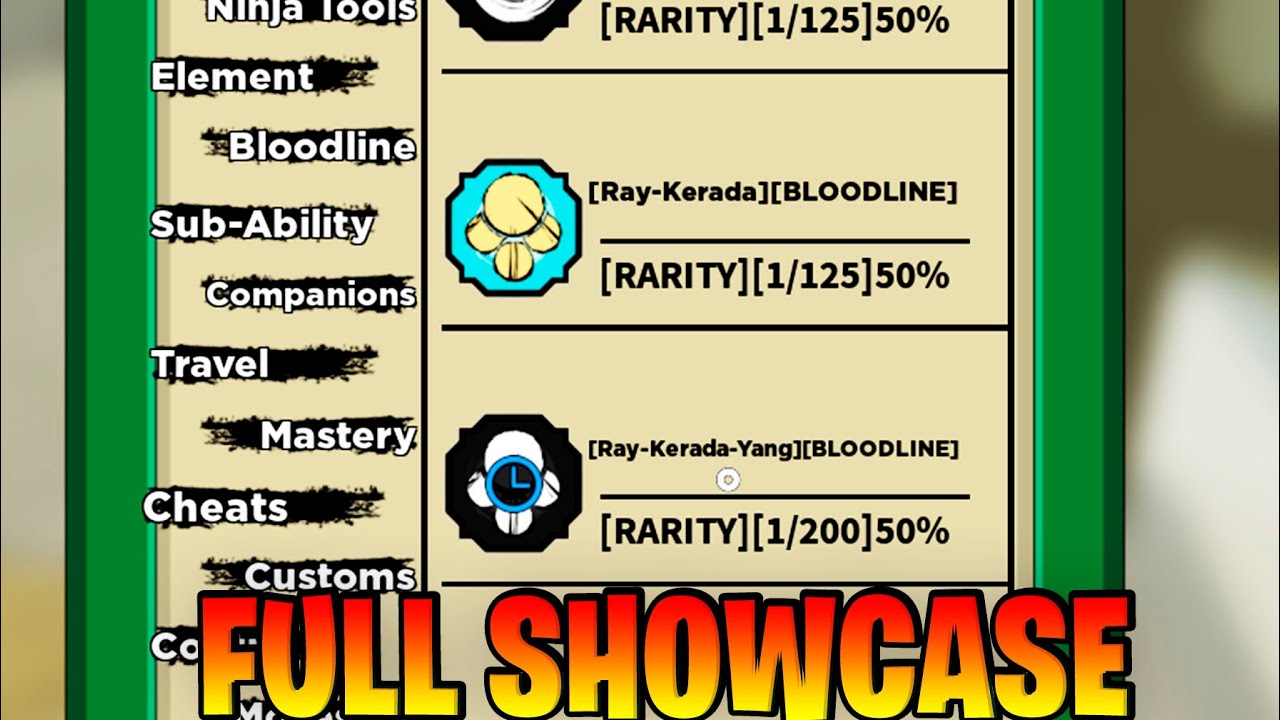 RAY KERADA FULL SHOWCASE | Shindo Life ray kerada Showcase biju gen 3 ...