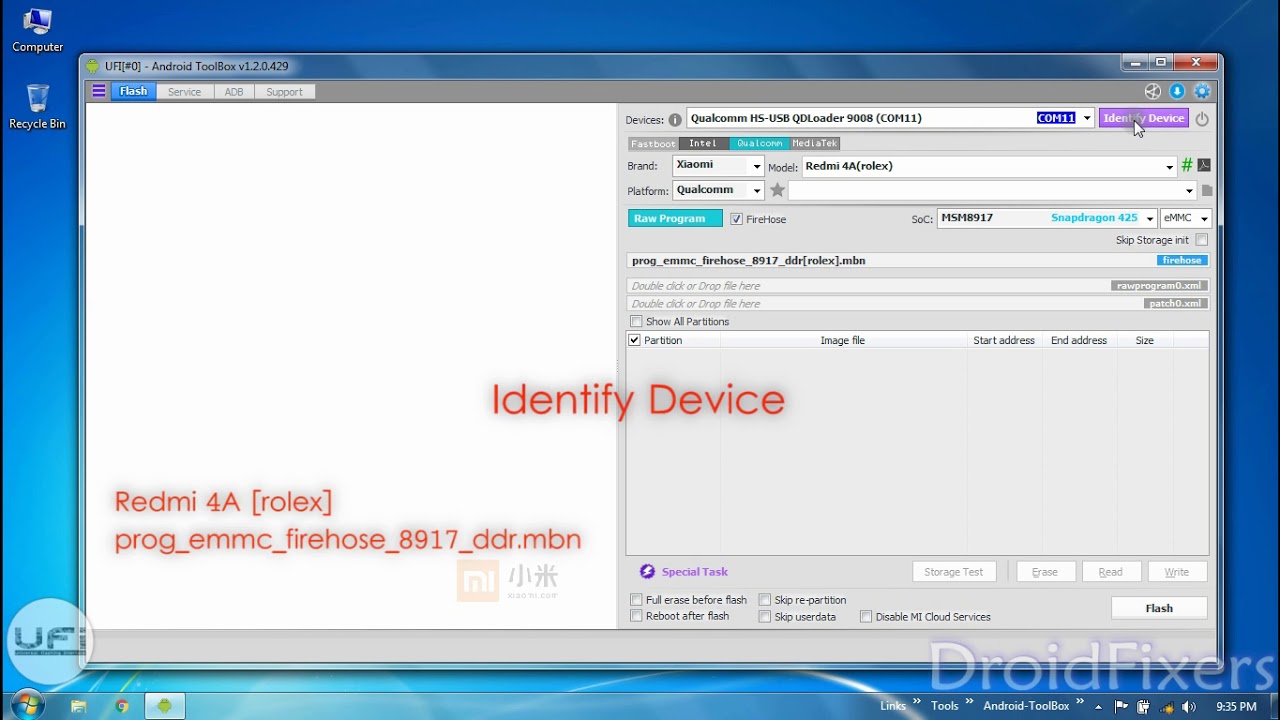 Bypass FRP & Micloud Redmi 4A [rolex] (prog_emmc_firehose_8917_ddr ...