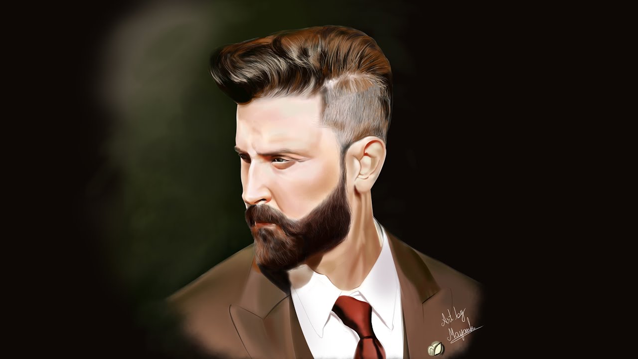 Digital Painting (Hrithik Roshan) Beardo Look- Time Lapse video by ...