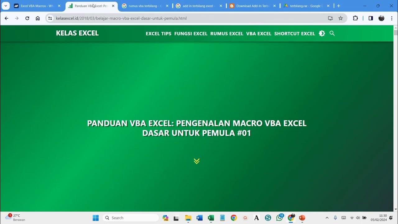 Menambah Fungsi Terbilang dalam VBA module dan Excel Add In - YouTube