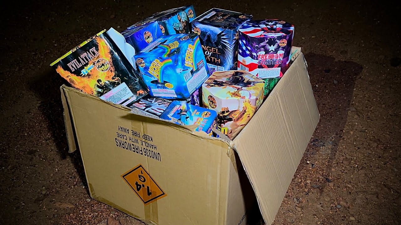 ENJOYING A BOX OF 200G FIREWORK CAKES - YouTube