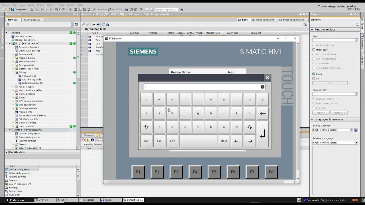 PLC Basic 1:TiaPortal Siemens creating Recipe part 2: HMI SCADA - YouTube