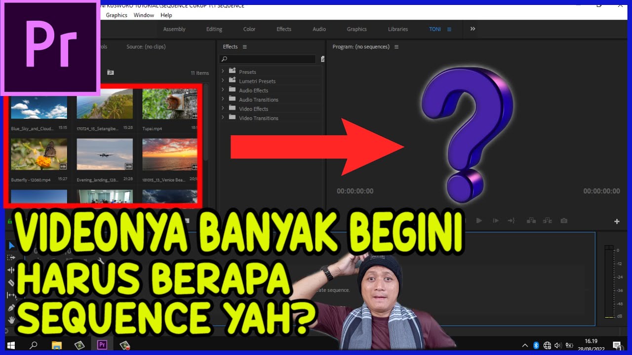 CARA MENGATUR SEQUENCE BANYAK VIDEO DI ADOBE PREMIERE PRO - YouTube