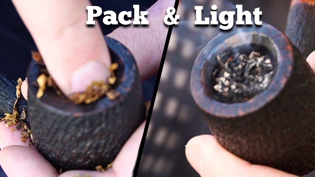 A man shows how he packs and lights his pipe - YouTube