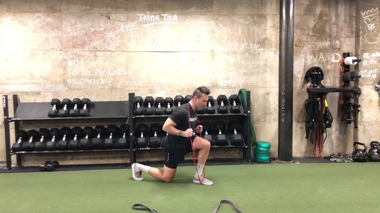 Resistance Band Split Squat - YouTube