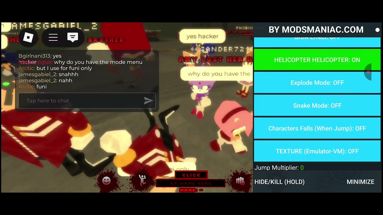 1# mod menu shenanigans (sonic.exe rp and other games) - YouTube