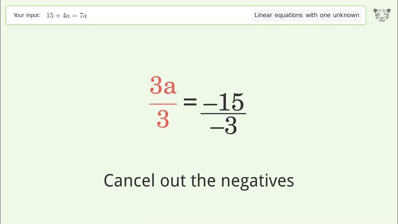 Linear Equation With One Unknown Solve 15 4a 7a Step by step Solution linear-equation-with-one-unknown-solve-15-4a-7a-step-by-step-solution