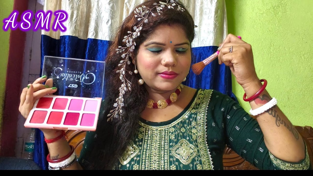 ASMR|| Doing My Makeup (Tapping, Whispering, Mouth Sounds) 💅💄 - YouTube